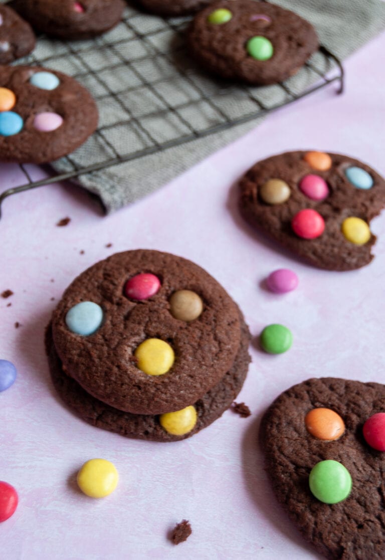 Chocolate Smartie Cookies - Something Sweet Something Savoury