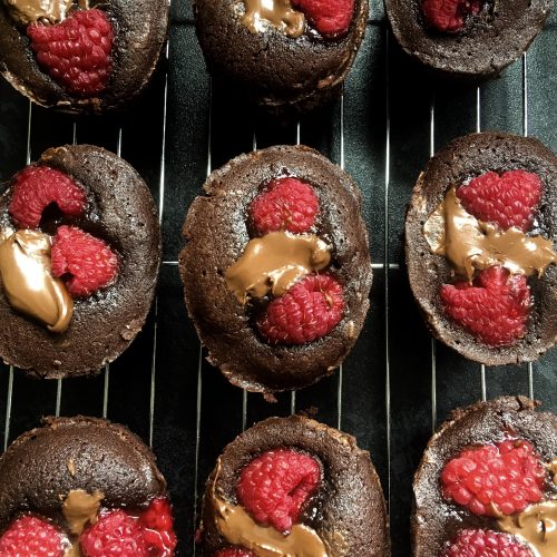 Gooey Chocolate Cakes with Raspberries and Nutella - Something Sweet ...