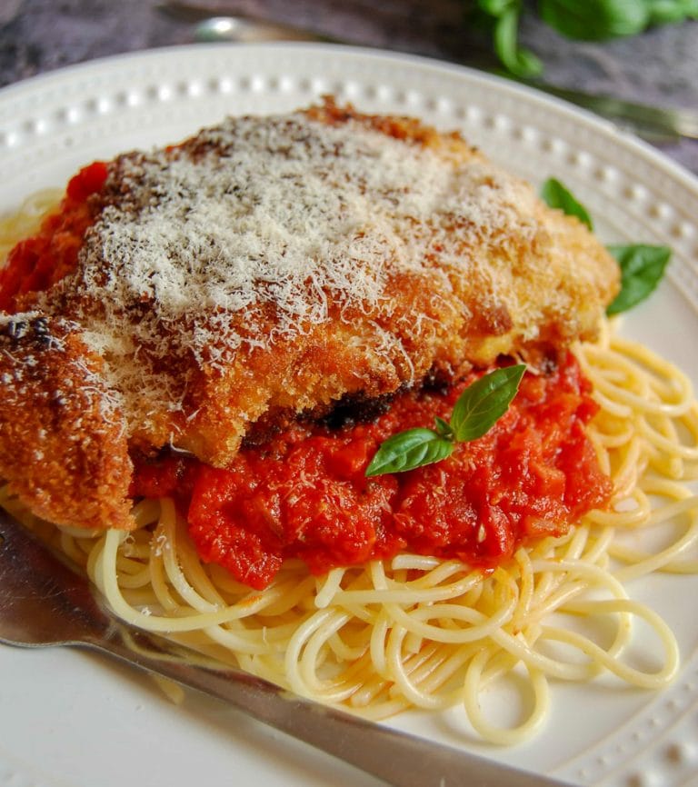 Chicken Milanese with Spaghetti - Something Sweet Something Savoury