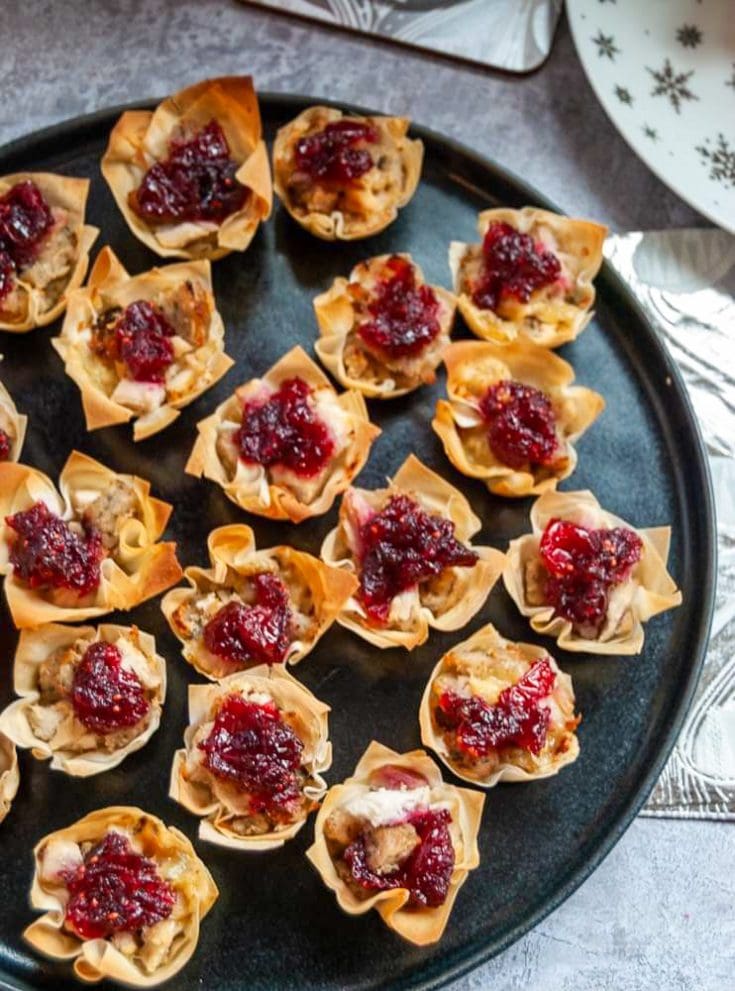 Turkey and Cranberry Filo Tarts - Something Sweet Something Savoury