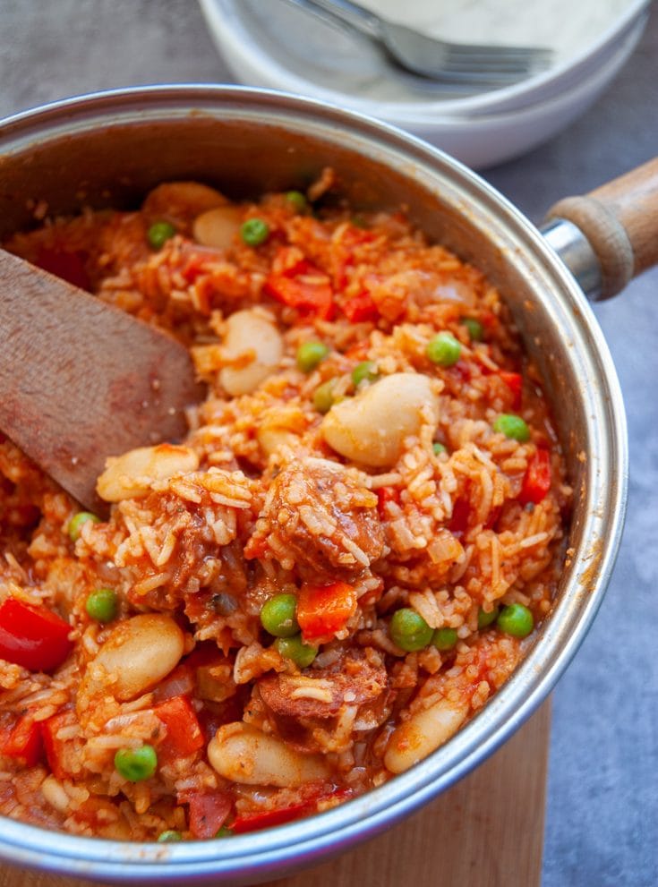 One Pot Chorizo and Pepper Rice - Something Sweet Something Savoury