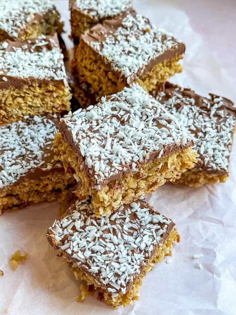 Chocolate Coconut Flapjacks - Something Sweet Something Savoury