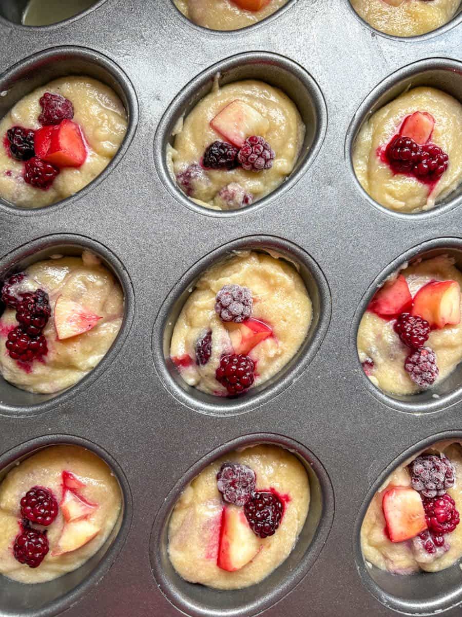Raspberry and Peach Friands - Something Sweet Something Savoury